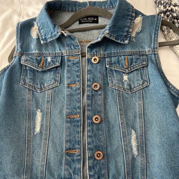 Jackets & Coats | Distressed Denim Vest | Poshmark